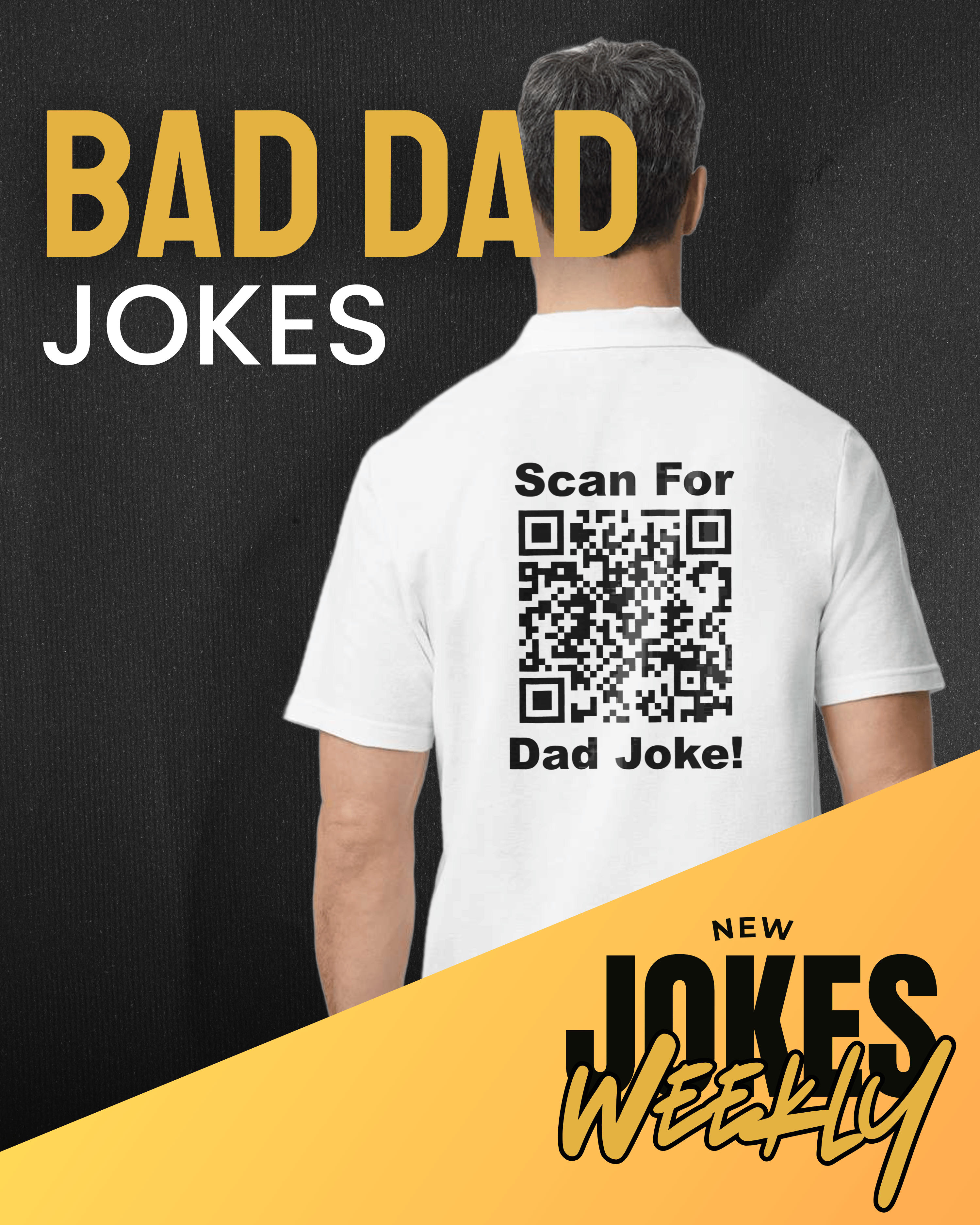 Bad Dad Jokes Pique Polo QR Code – My Barcode Shirt